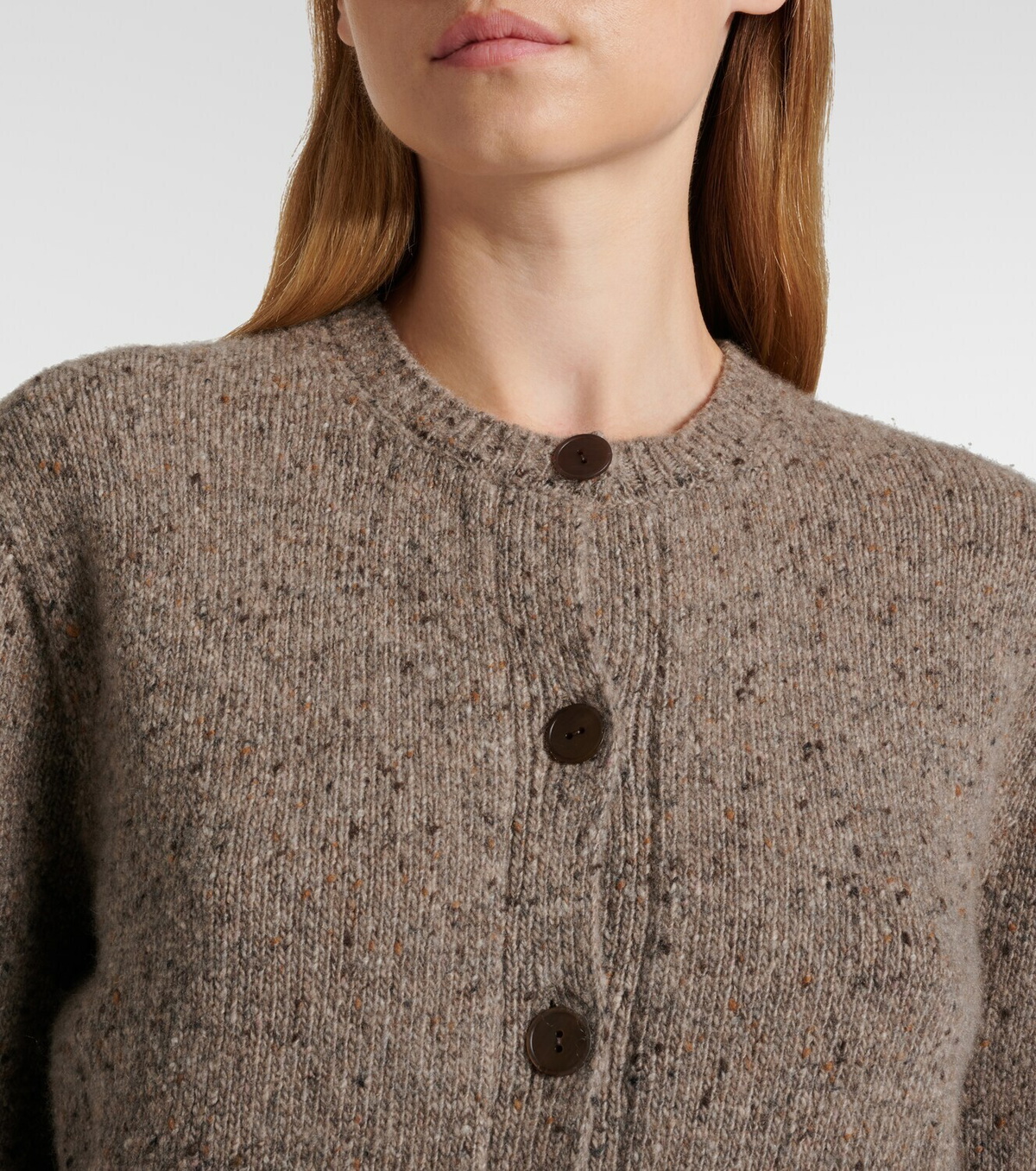 The Row Mauino cashmere tweed cardigan The Row