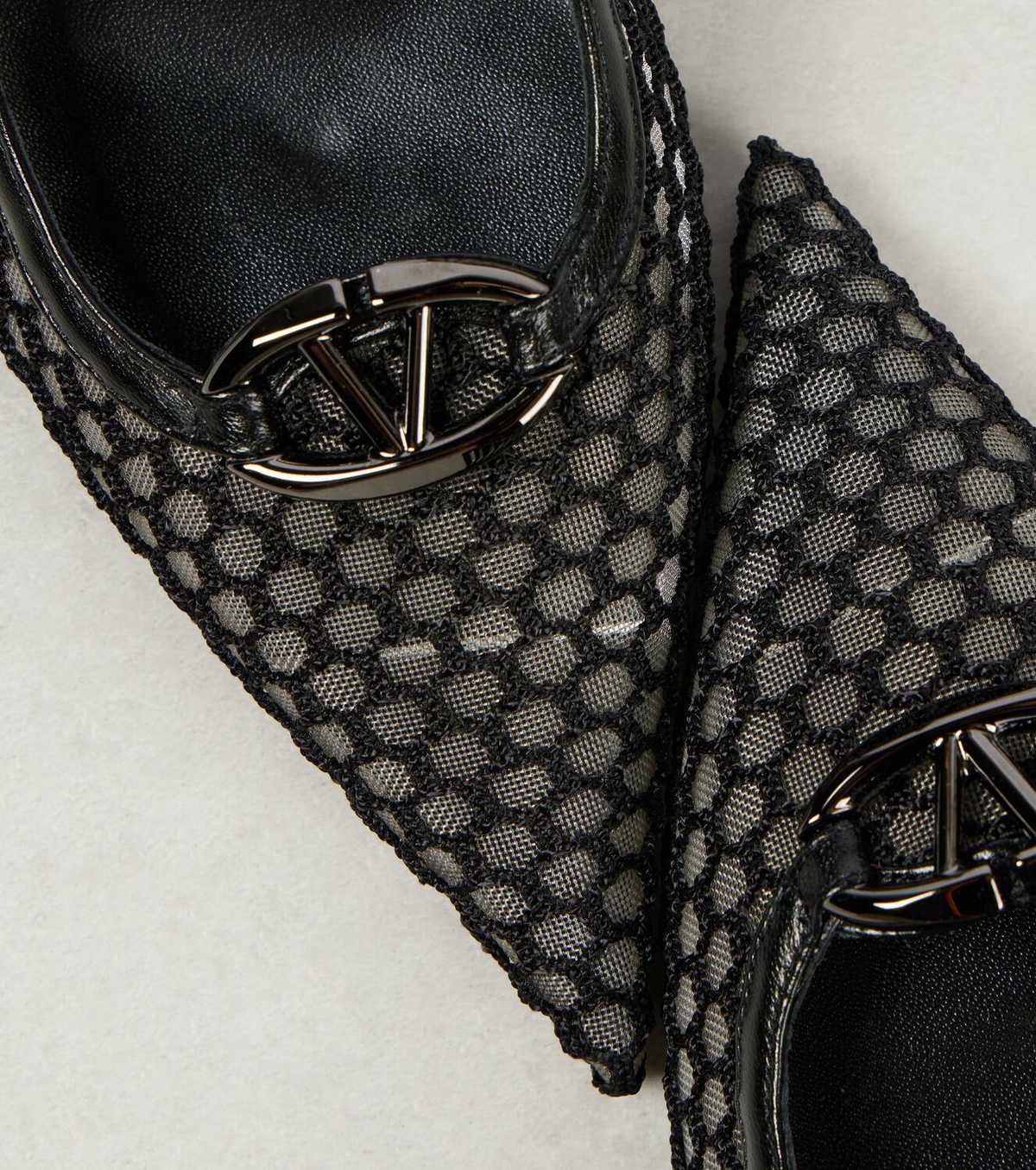 Valentino Garavani VLogo mesh slingback pumps Valentino Garavani