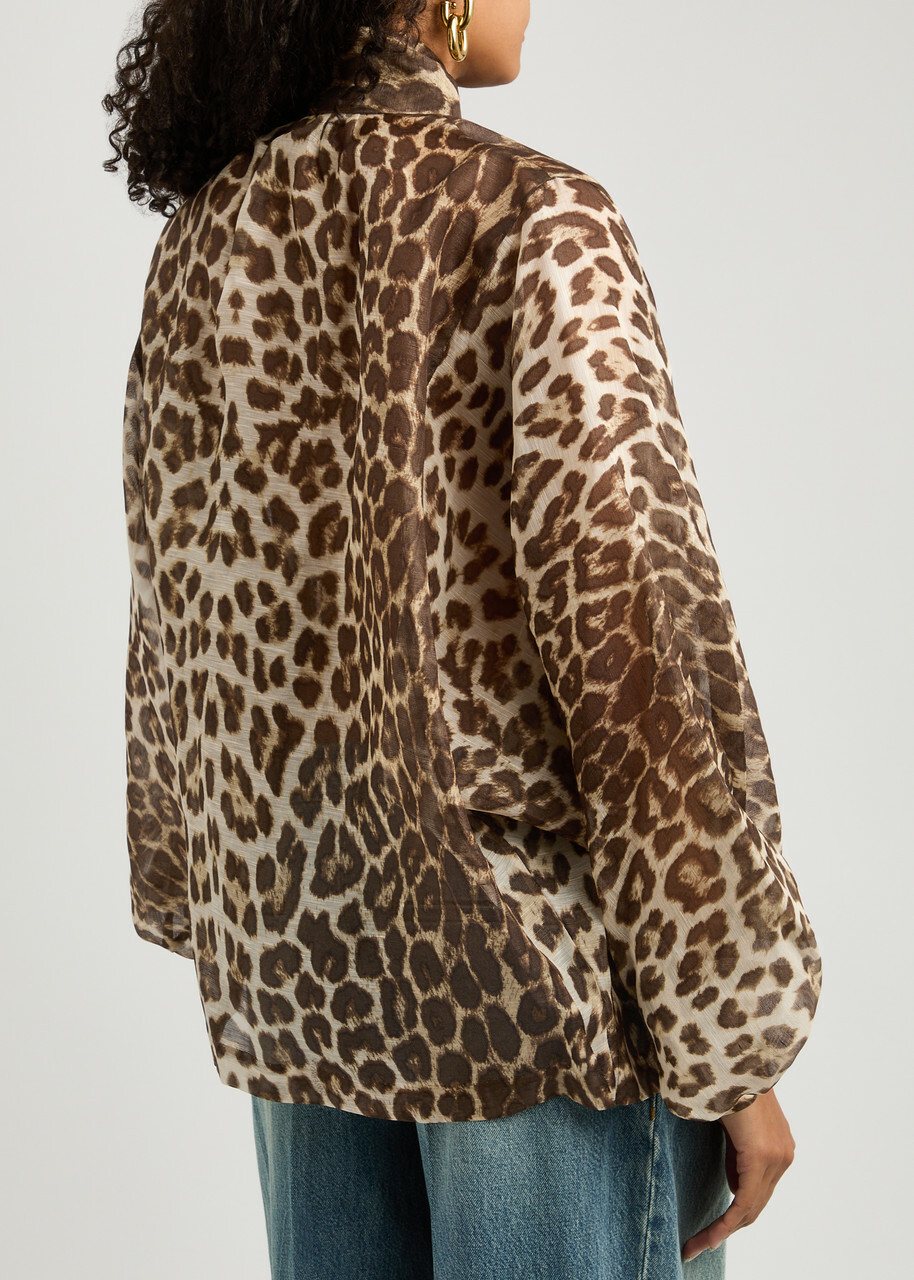 Zimmermann Illustration Billow Leopard-print Organza Blouse Multi ...