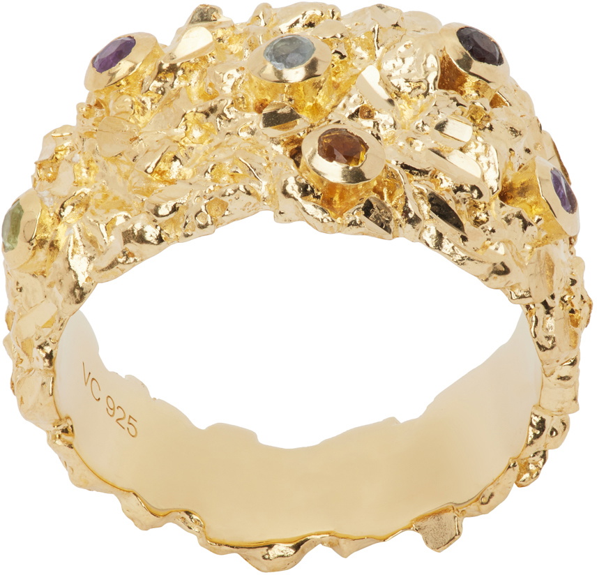 Veneda Carter Gold Pebbled Stone VC011 Ring Veneda Carter