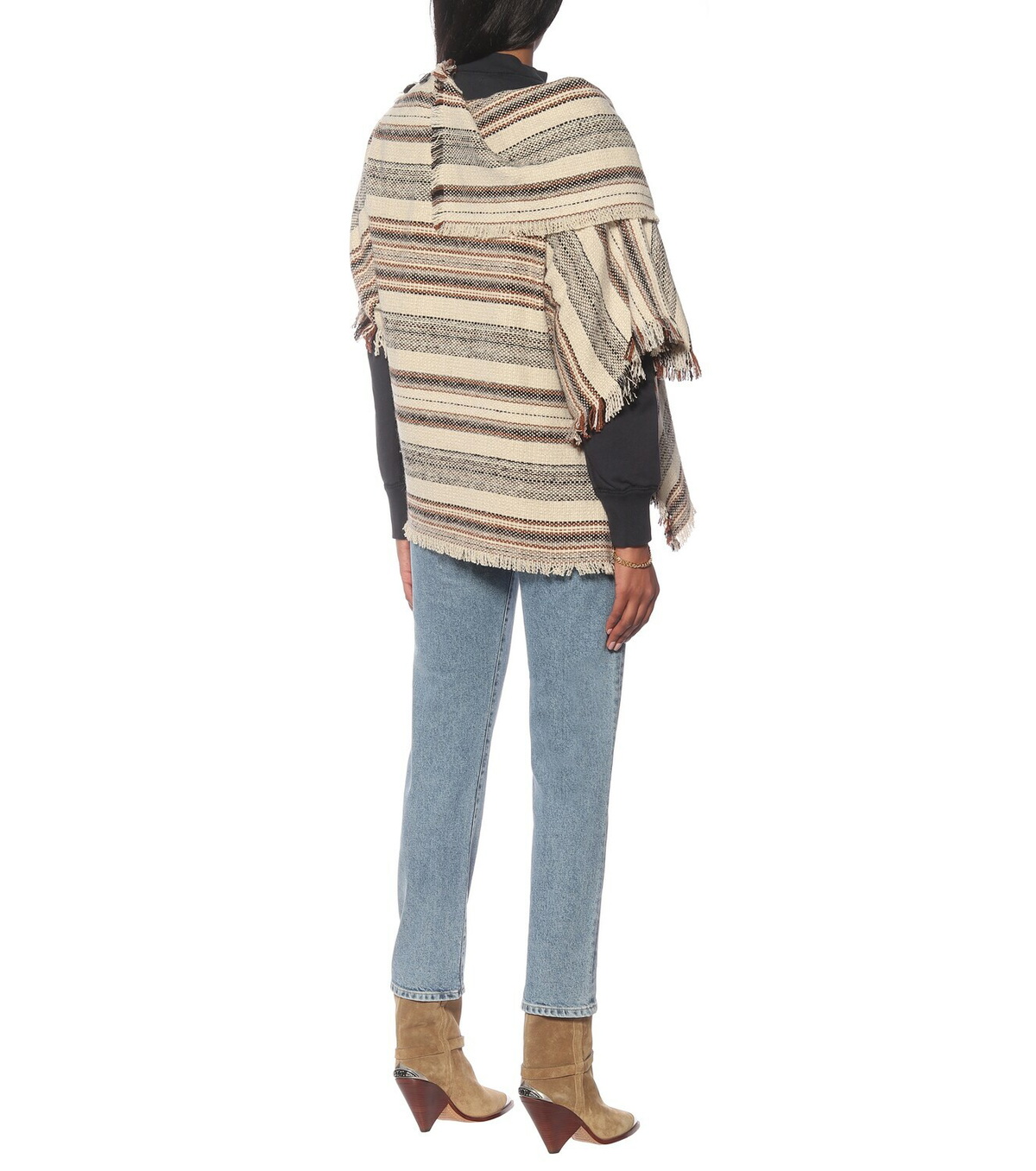Marant Etoile Jacoya striped tweed poncho Isabel Marant Etoile