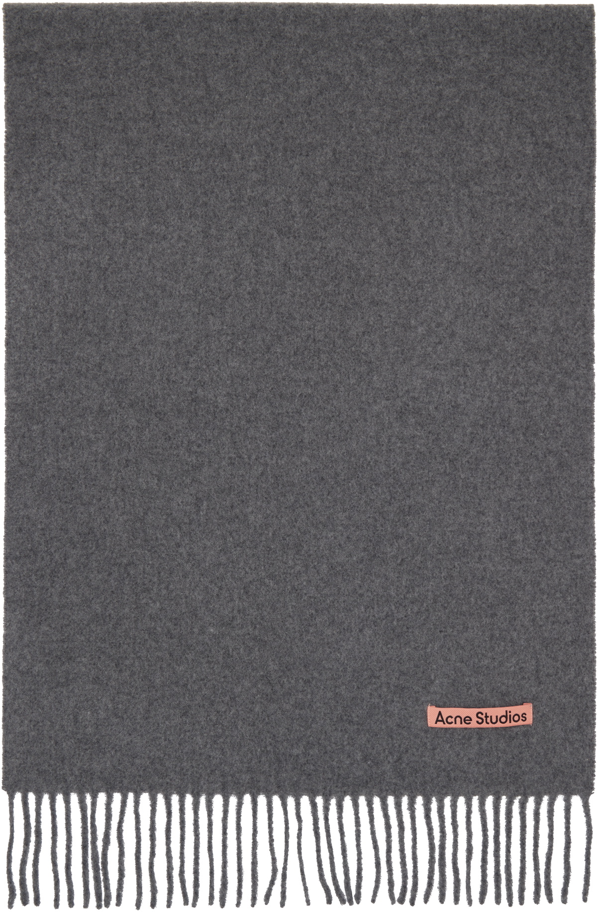 Acne Studios Gray Narrow Fringe Wool Scarf Acne Studios
