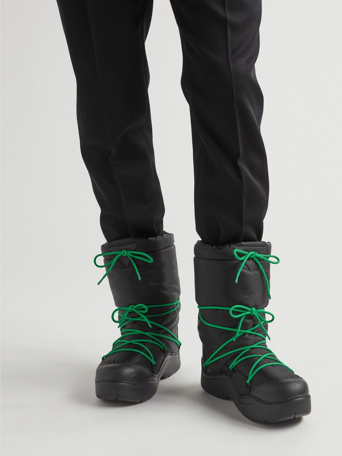 Bottega Veneta - Puddle Rubber-Trimmed Quilted Shell Boots - Black ...