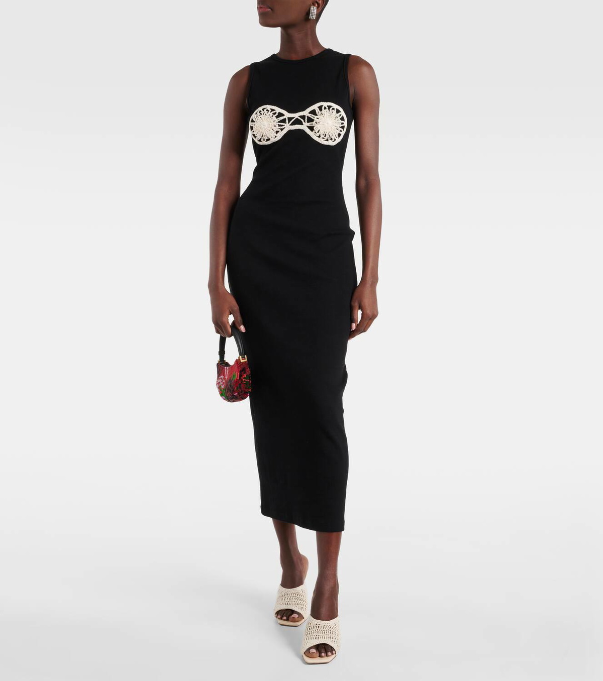 Magda Butrym Crochet-trimmed cotton midi dress Magda Butrym