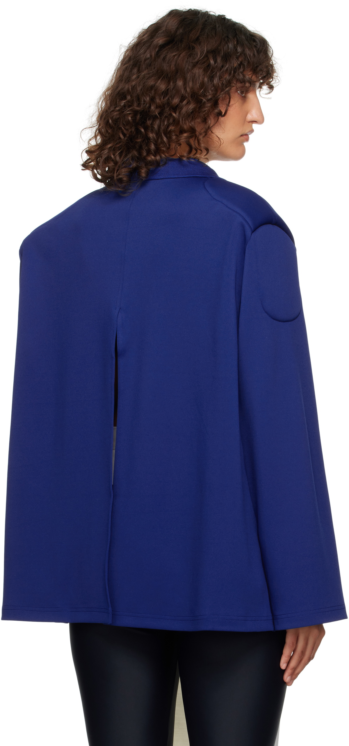 Pushbutton Blue Cape Style Jersey Polo Pushbutton