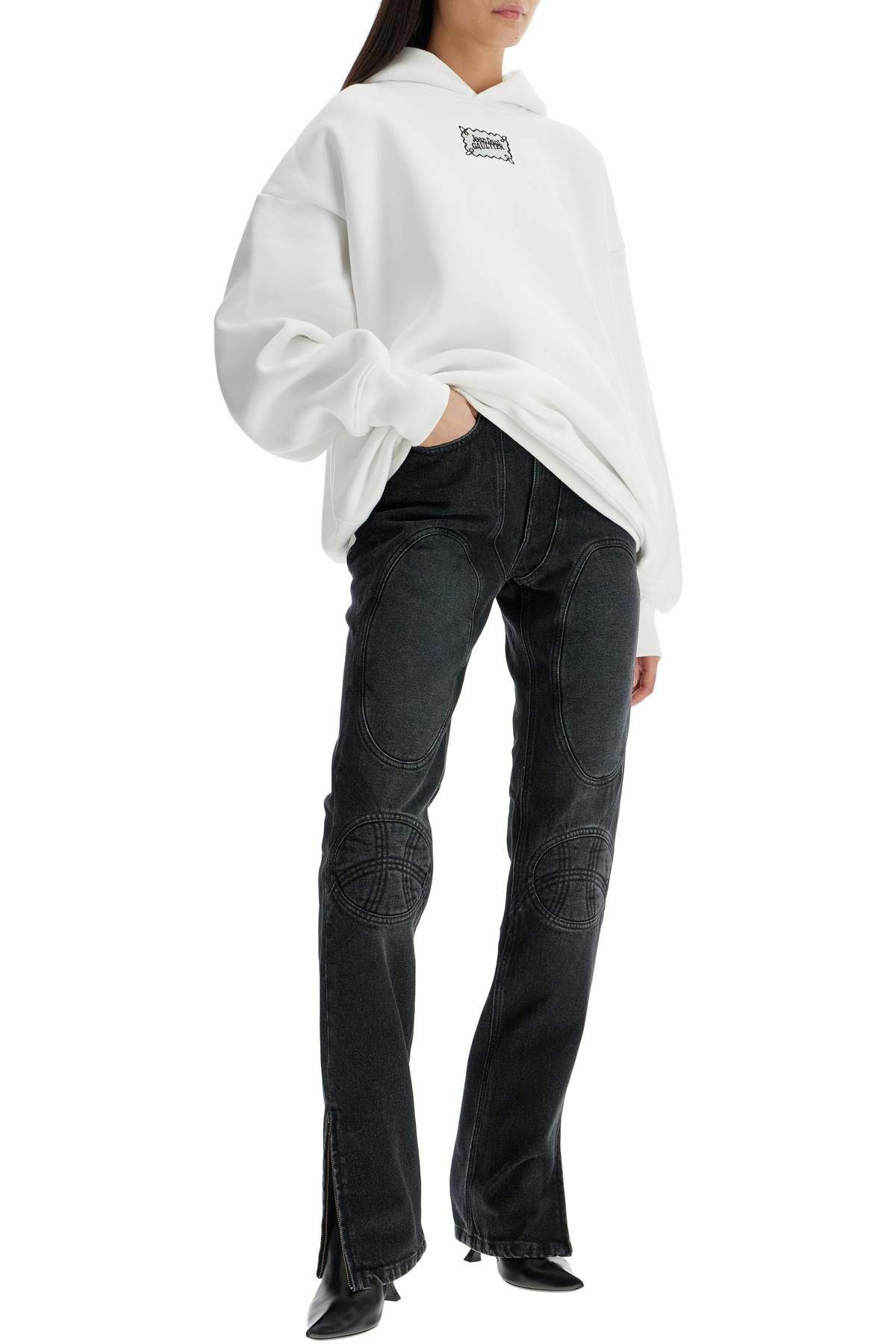JEAN PAUL GAULTIER oversized hoodie with hood White Jean Paul Gaultier