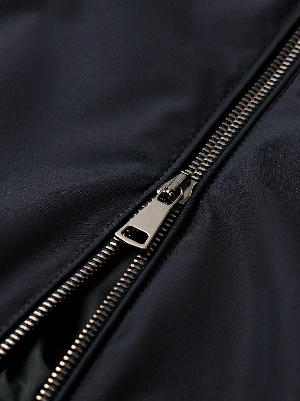 Canali - Leather-Trimmed Shell Jacket - Blue Canali