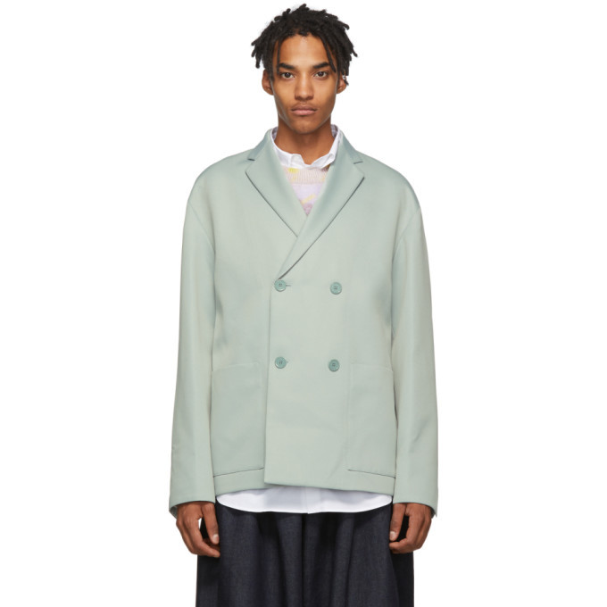 OAMC Blue Bleach Double-Breasted Blazer OAMC