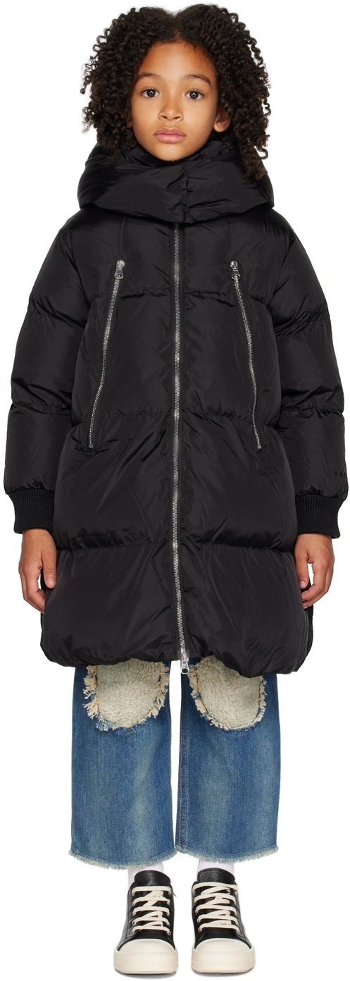 MM6 Maison Margiela Kids Black Hooded Jacket MM6 Maison Margiela