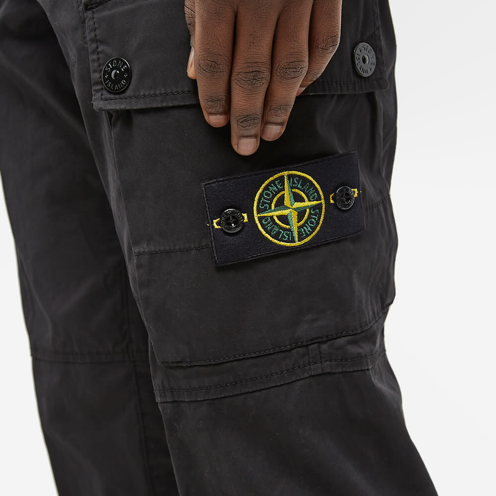 Stone Island Men's Single Pocket Gabardine Cargo Pant in Black Stone Island