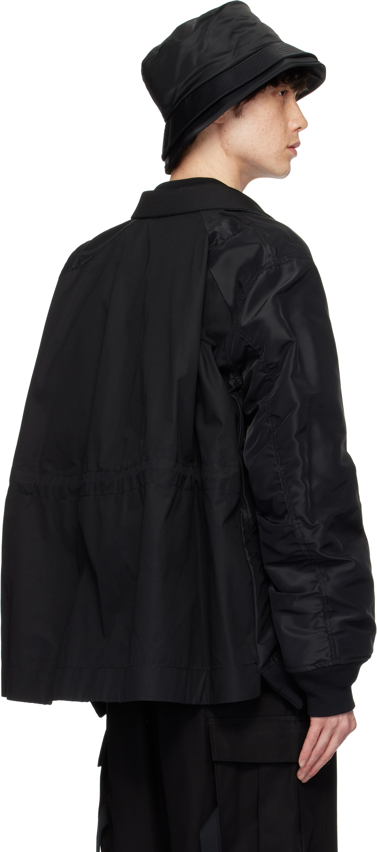 sacai Black Suiting Bonding Mix Blazer Sacai