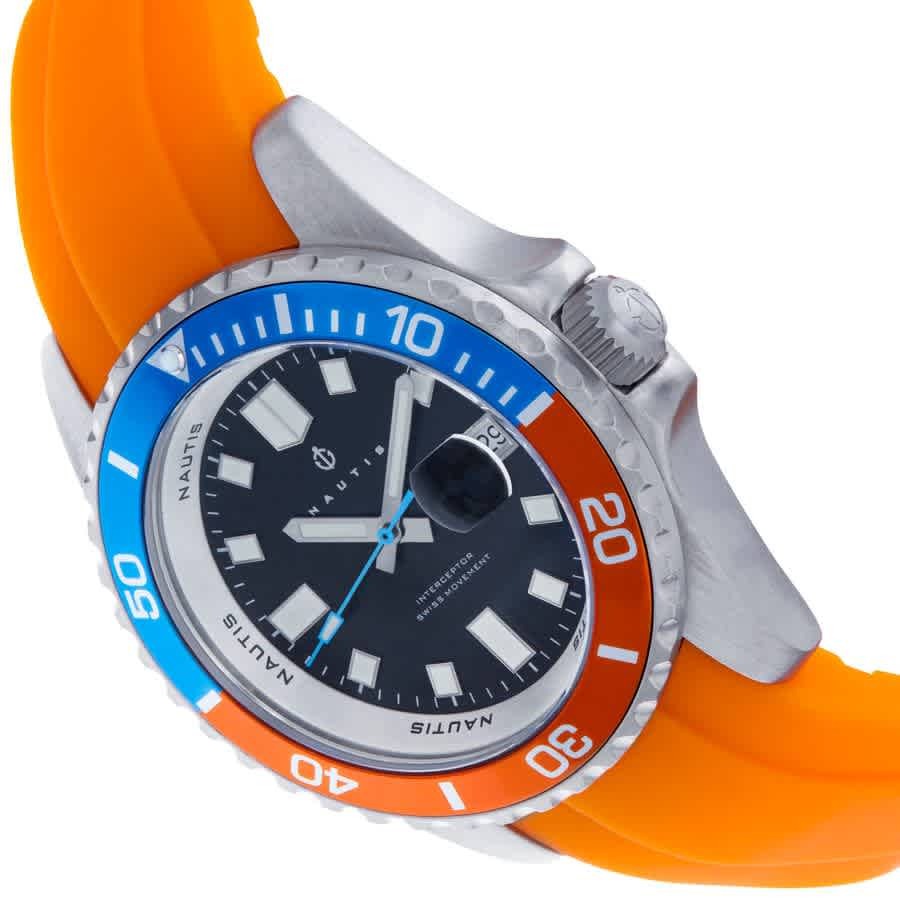 Nautis Interceptor Quartz Black Dial Mens Watch 19161G-C Nautis