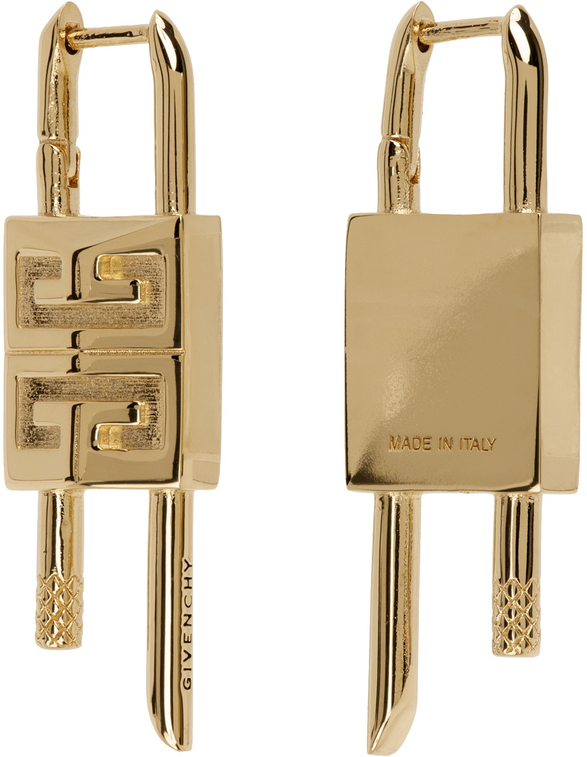 Givenchy Gold Lock Earrings Givenchy
