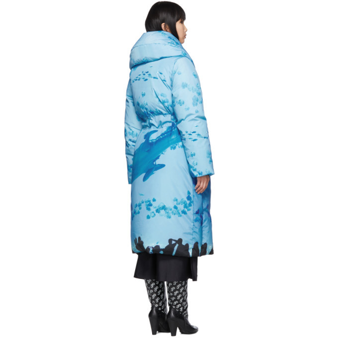 Saks Potts SSENSE Exclusive Blue Sauna Puffer Coat Saks Potts