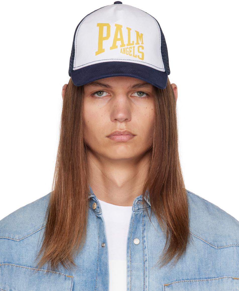 Palm Angels Navy & White PA League Cap Palm Angels