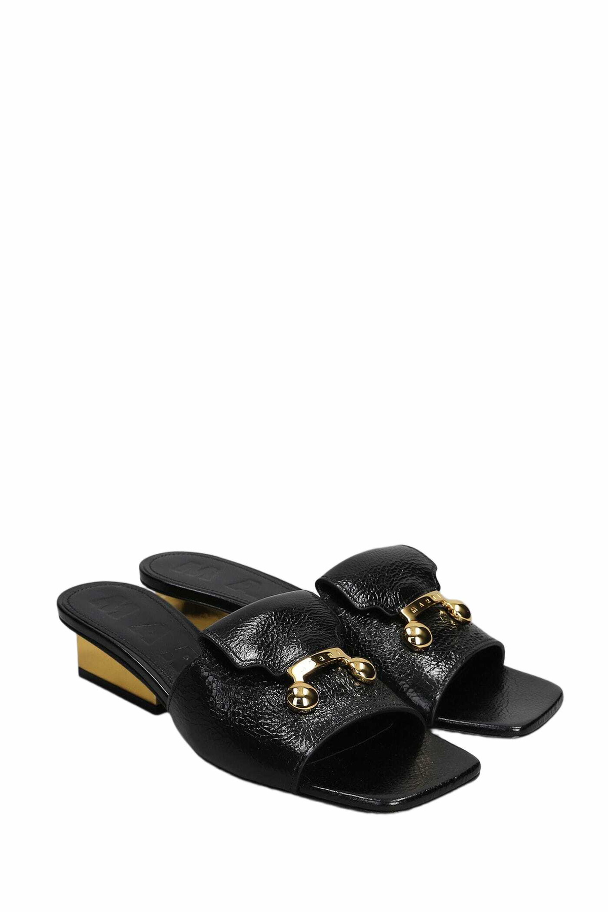 Marni Slipper-mule In Black Leather Marni