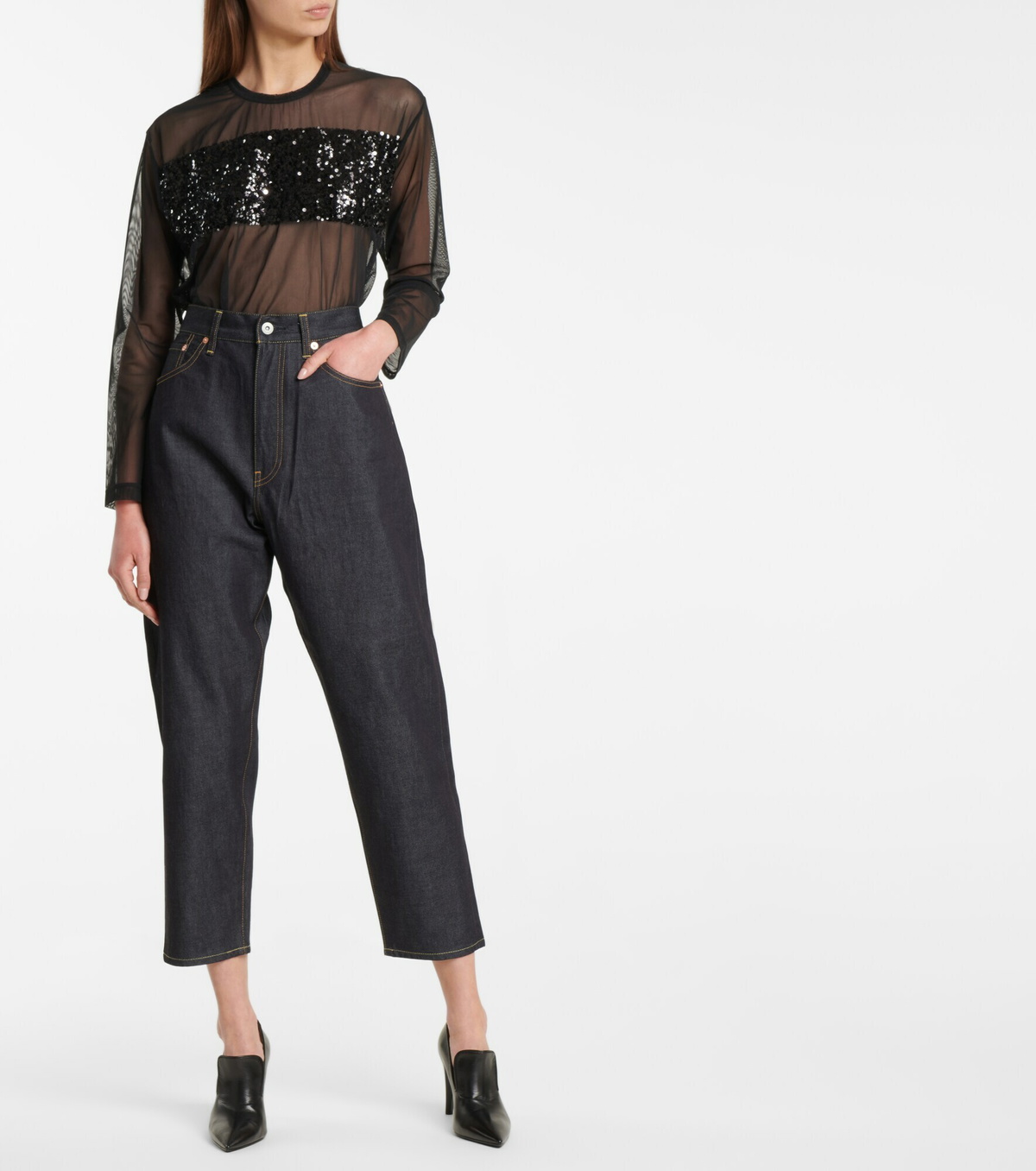 Junya Watanabe - Sequined mesh top Junya Watanabe