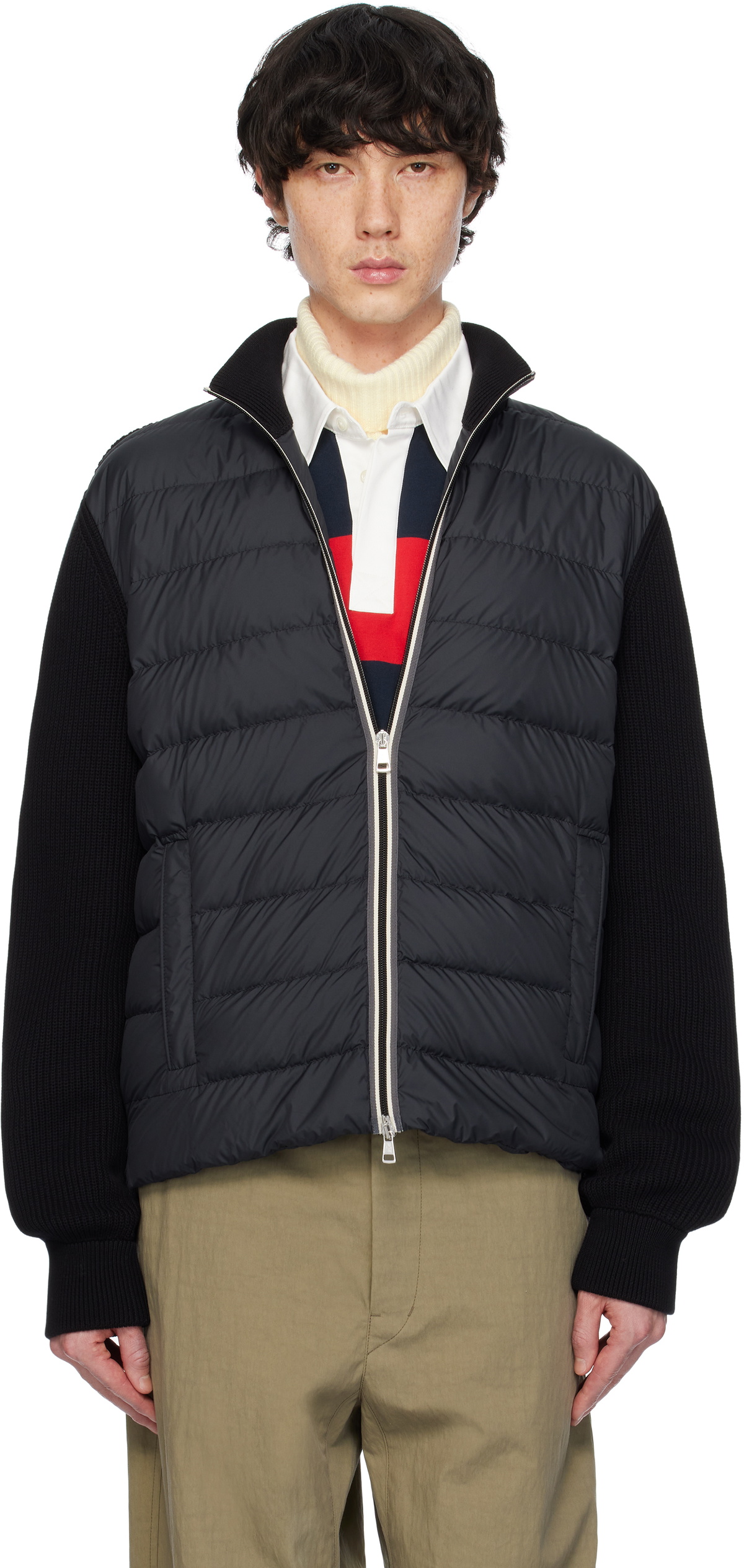 Moncler Black Padded Cotton Zip-Up Down Jacket Moncler