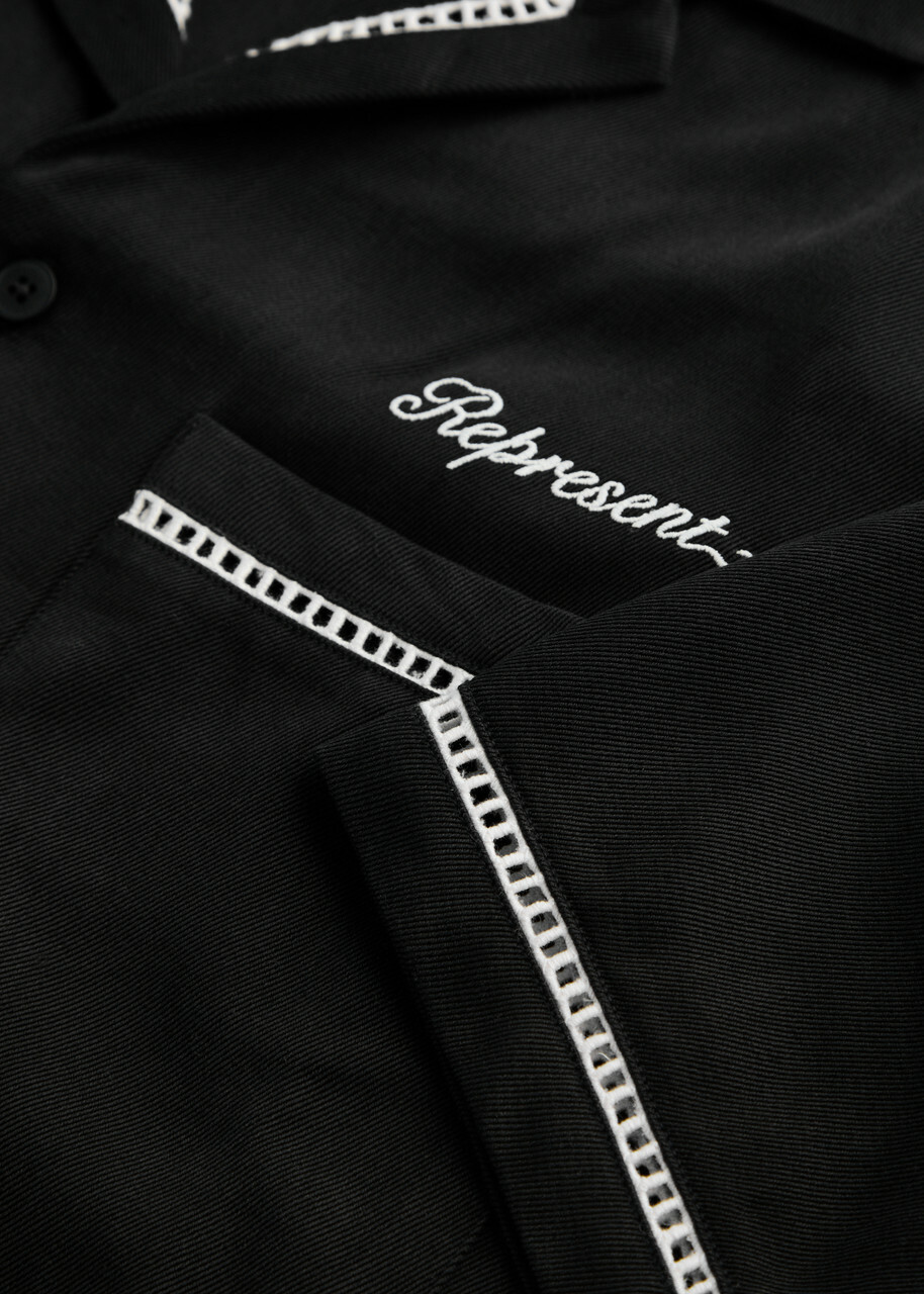 Represent Resort Logo Twill Shirt Black Represent