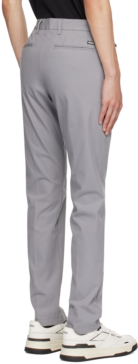BOSS Gray Slim-Fit Trousers BOSS
