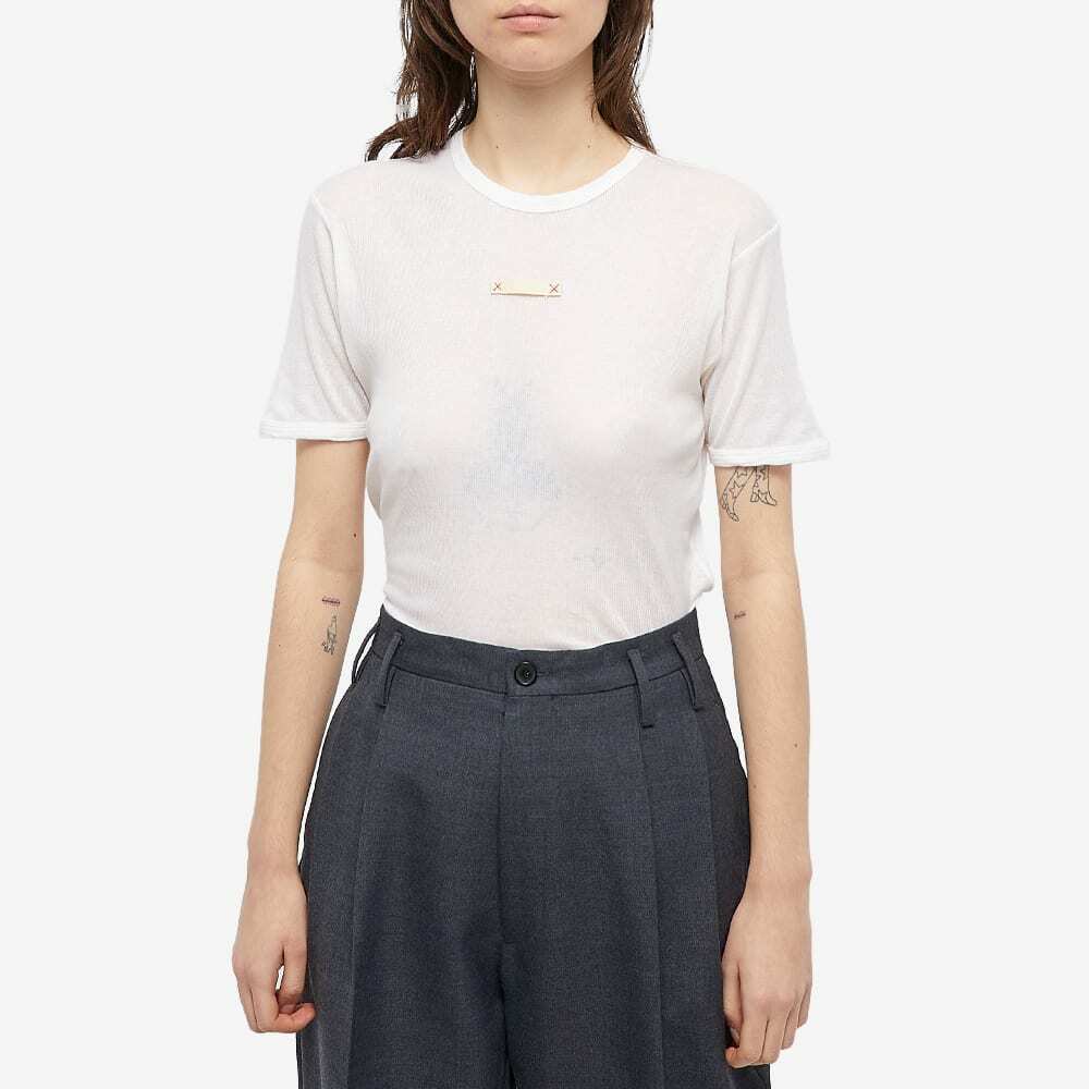 Maison Margiela Women's Name Tag T-Shirt in White Maison Margiela