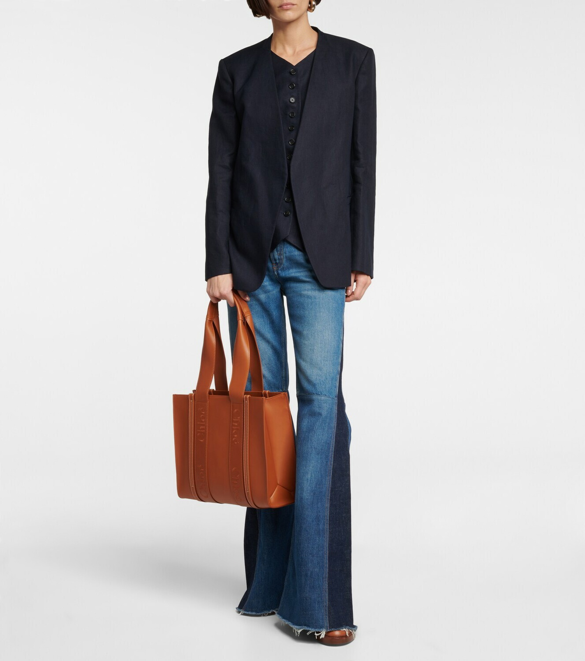 Chloe - Woody Medium leather tote bag Chloe