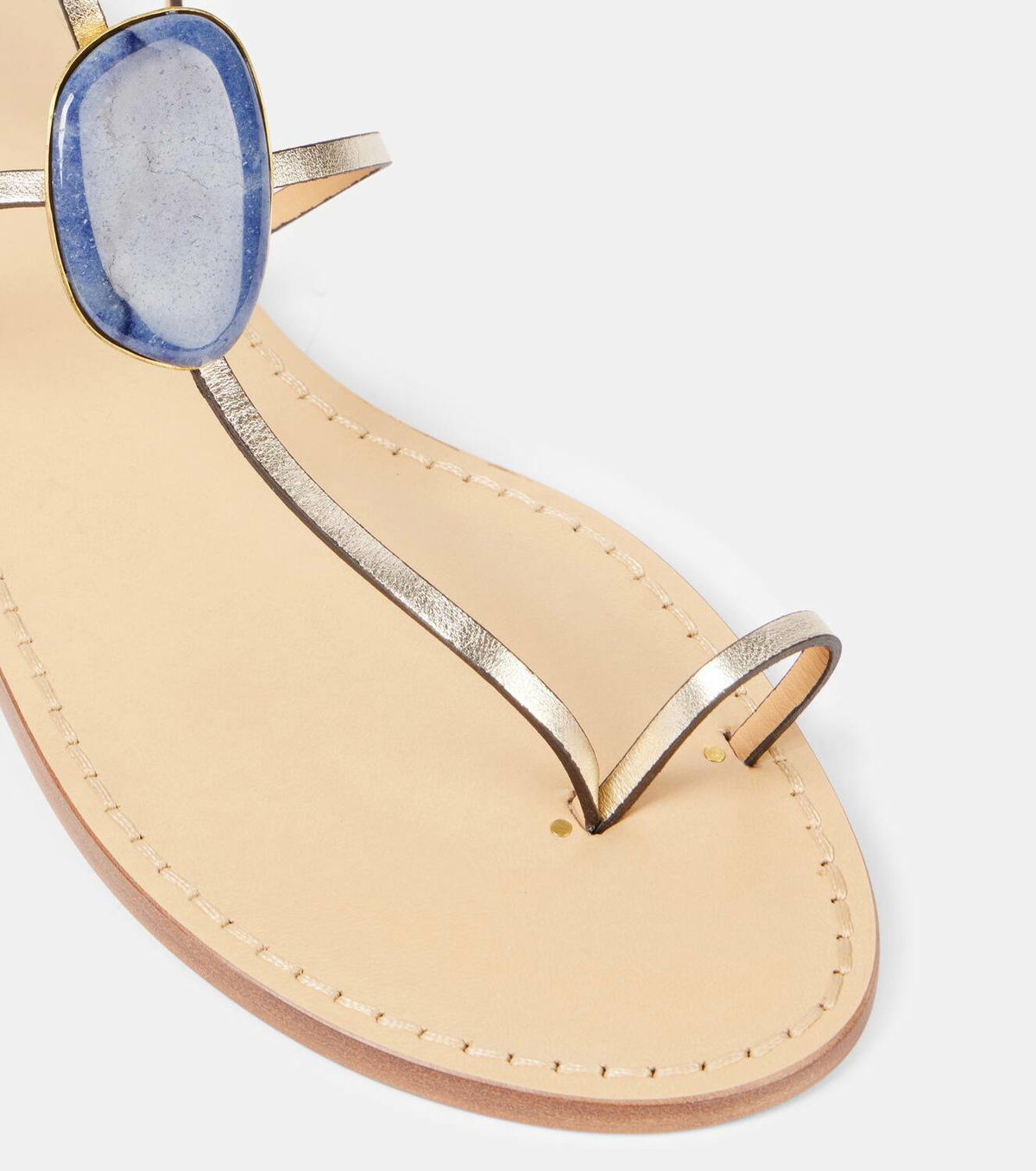 Amanu Cairo embellished metallic leather sandals Amanu