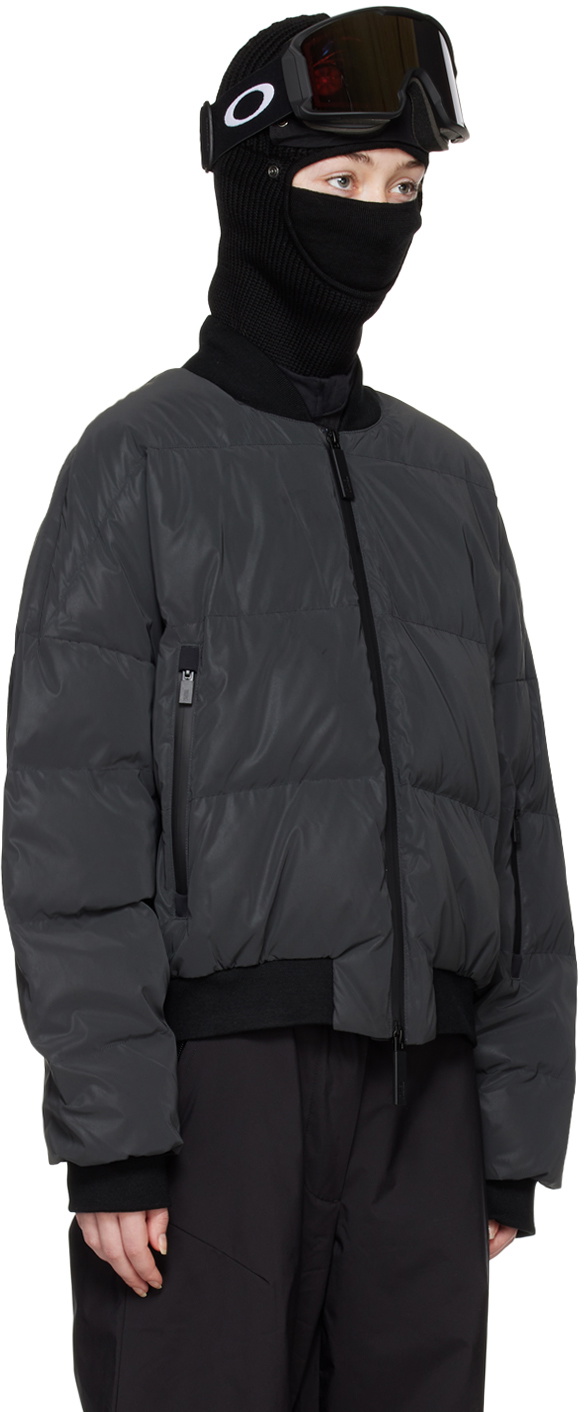 Templa Black Reflective Down Bomber Jacket Templa