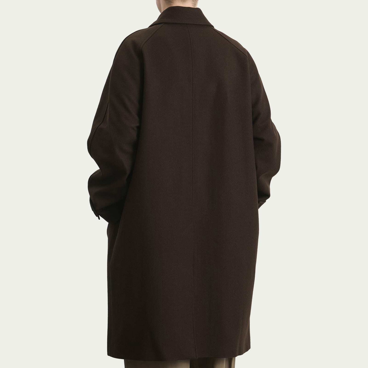 Studio Nicholson Men's Raglan Wool Coat in Espresso Studio Nicholson