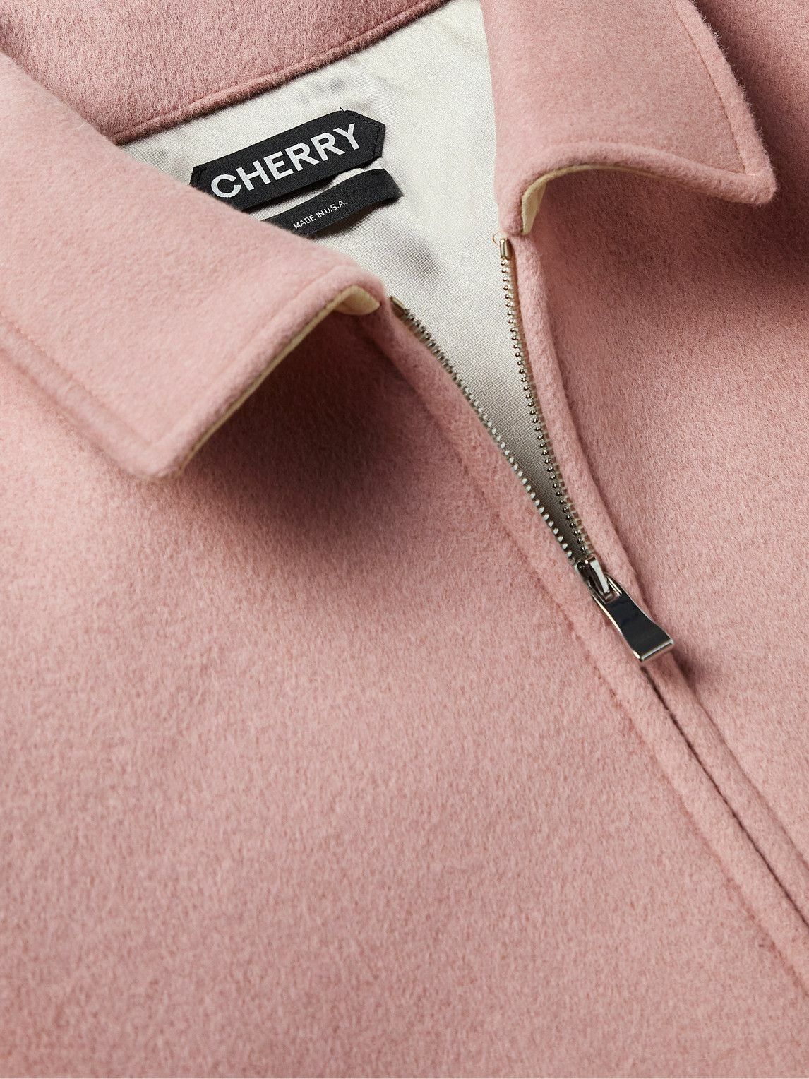 CHERRY LA - Logo-Embroidered Wool-Blend Felt Jacket - Pink CHERRY LA