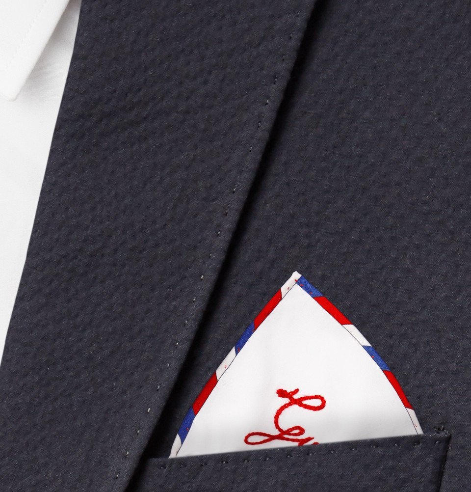 Gucci - Stripe-Trimmed Cotton Pocket Square - Men - White Gucci