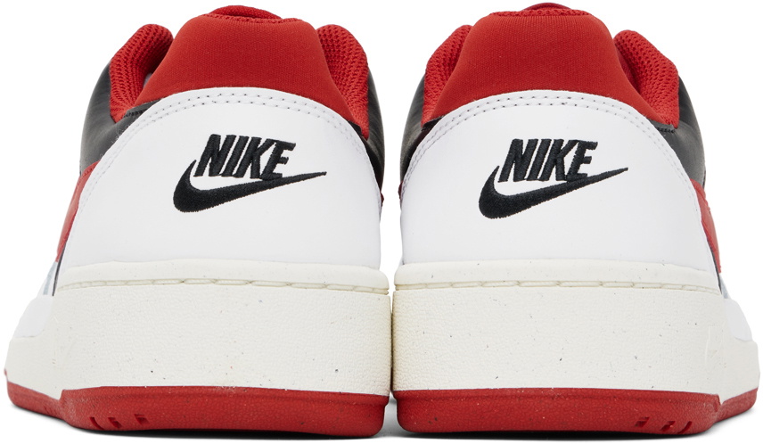 Nike White & Red Full Force Low Sneakers Nike