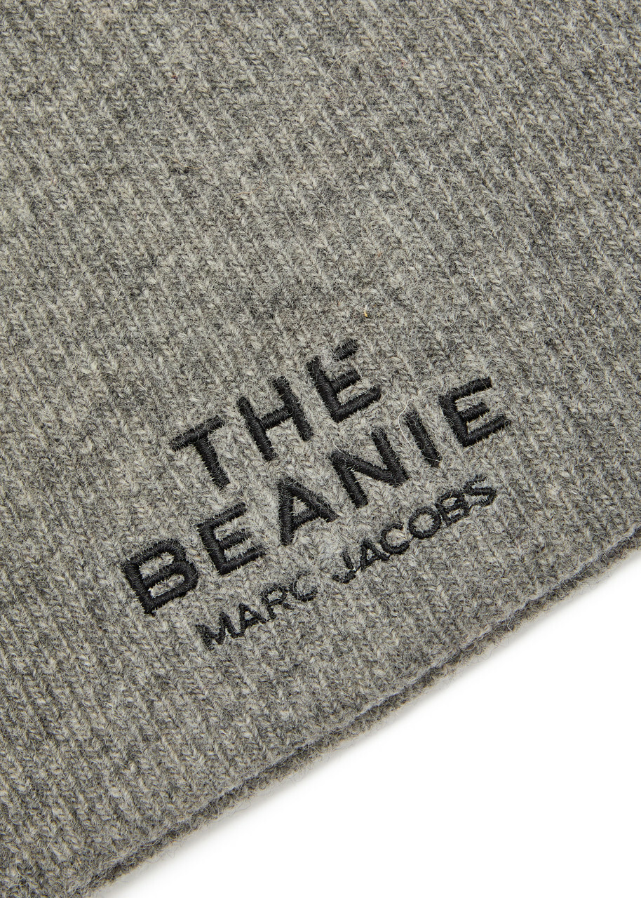 Marc Jacobs The Beanie Logo Merino-blend Beanie - Grey - One Size Marc ...