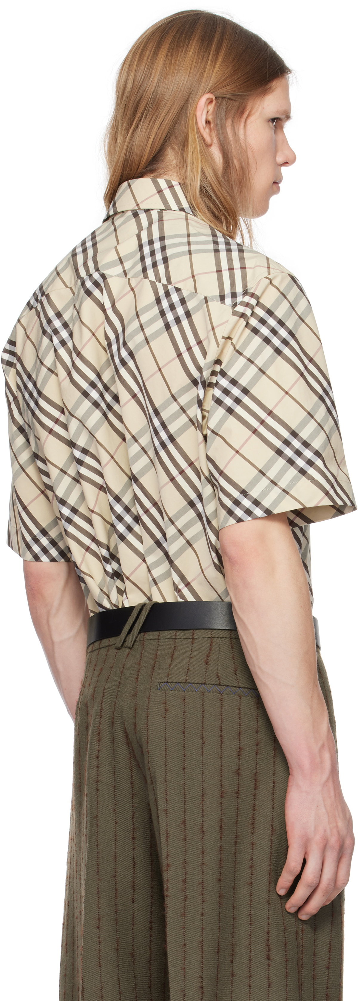 Burberry Beige Check Cotton Shirt Burberry
