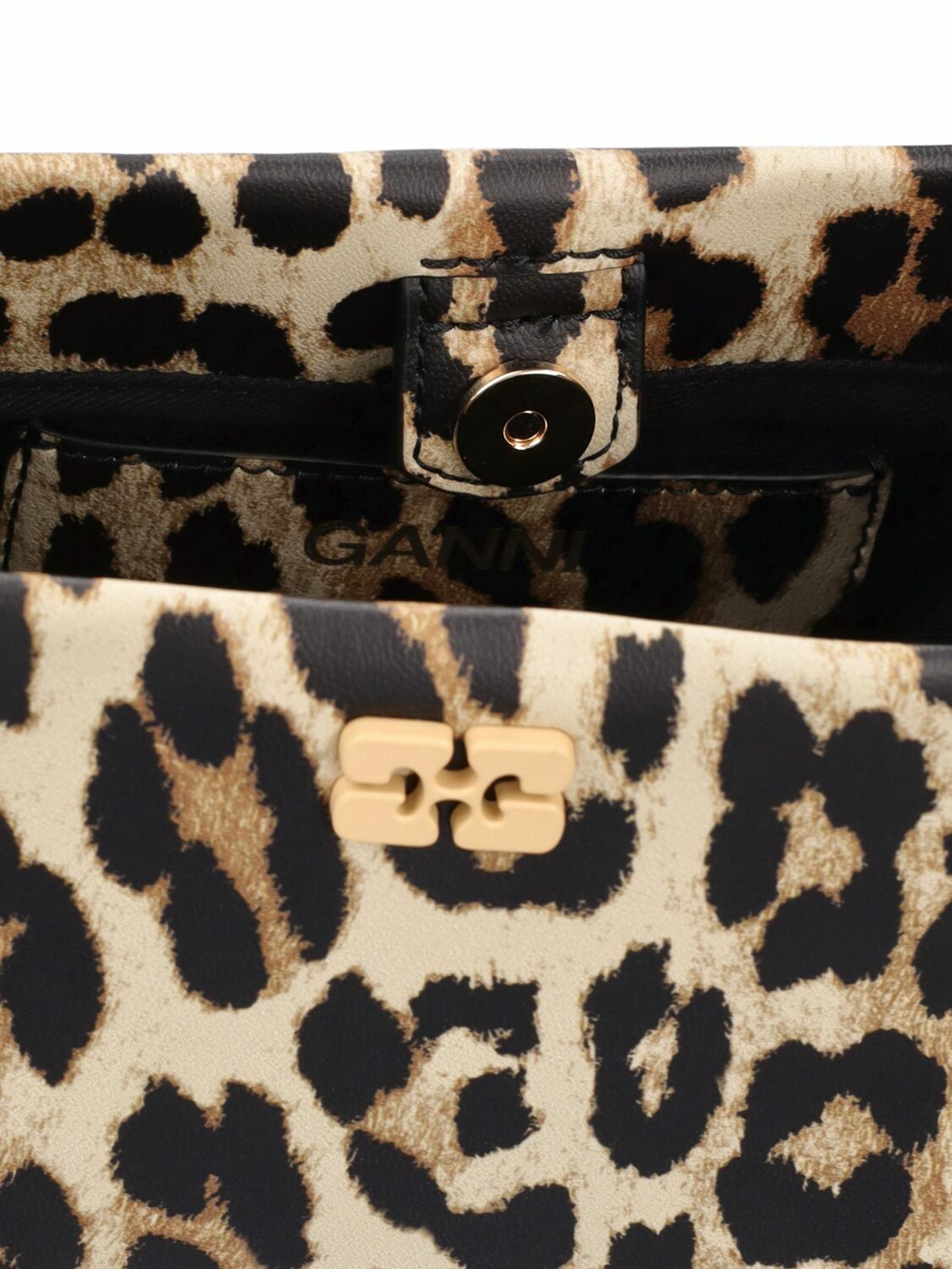 GANNI Mini Bou Leo Print Top Handle Bag GANNI