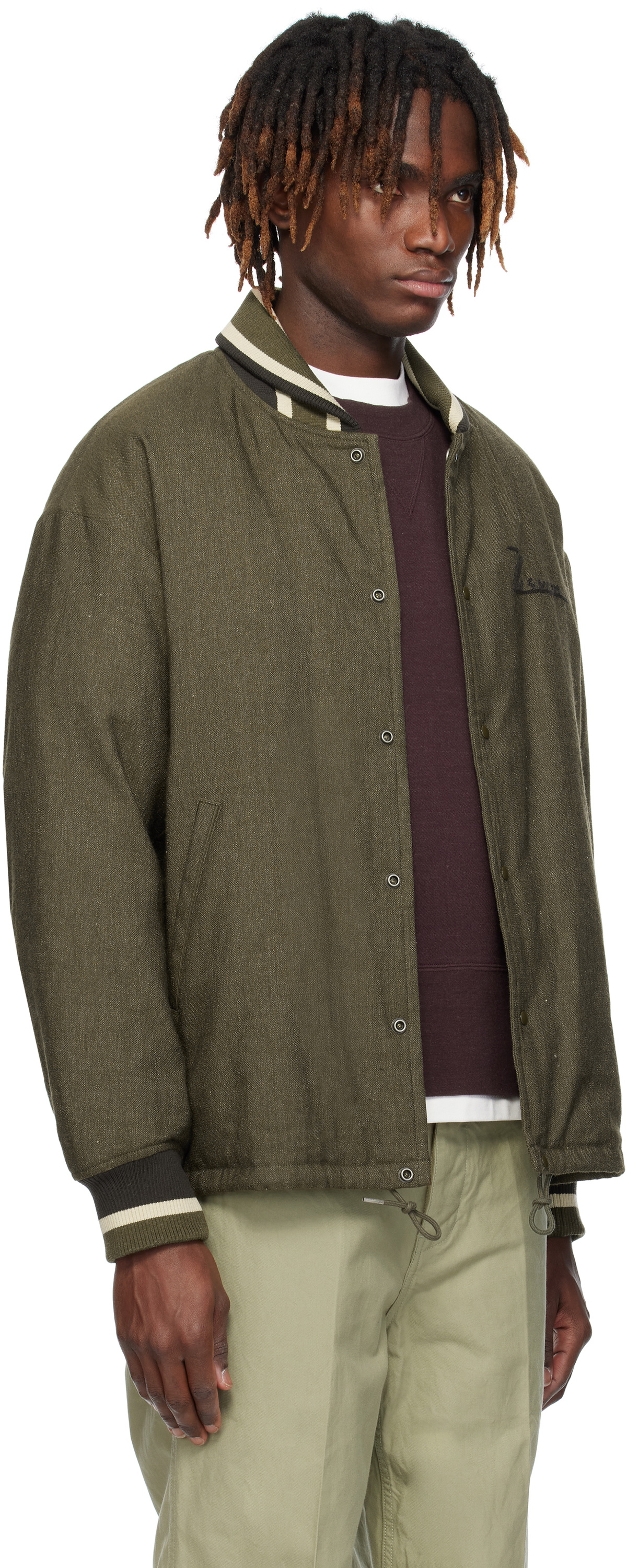 visvim Khaki Hobbs Wool Down Bomber Jacket Visvim