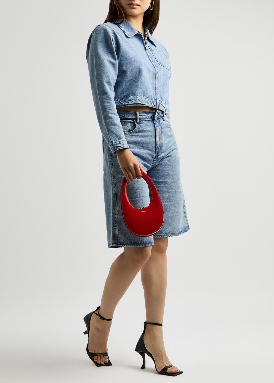 Coperni Cropped Denim Jacket Light Blue Coperni