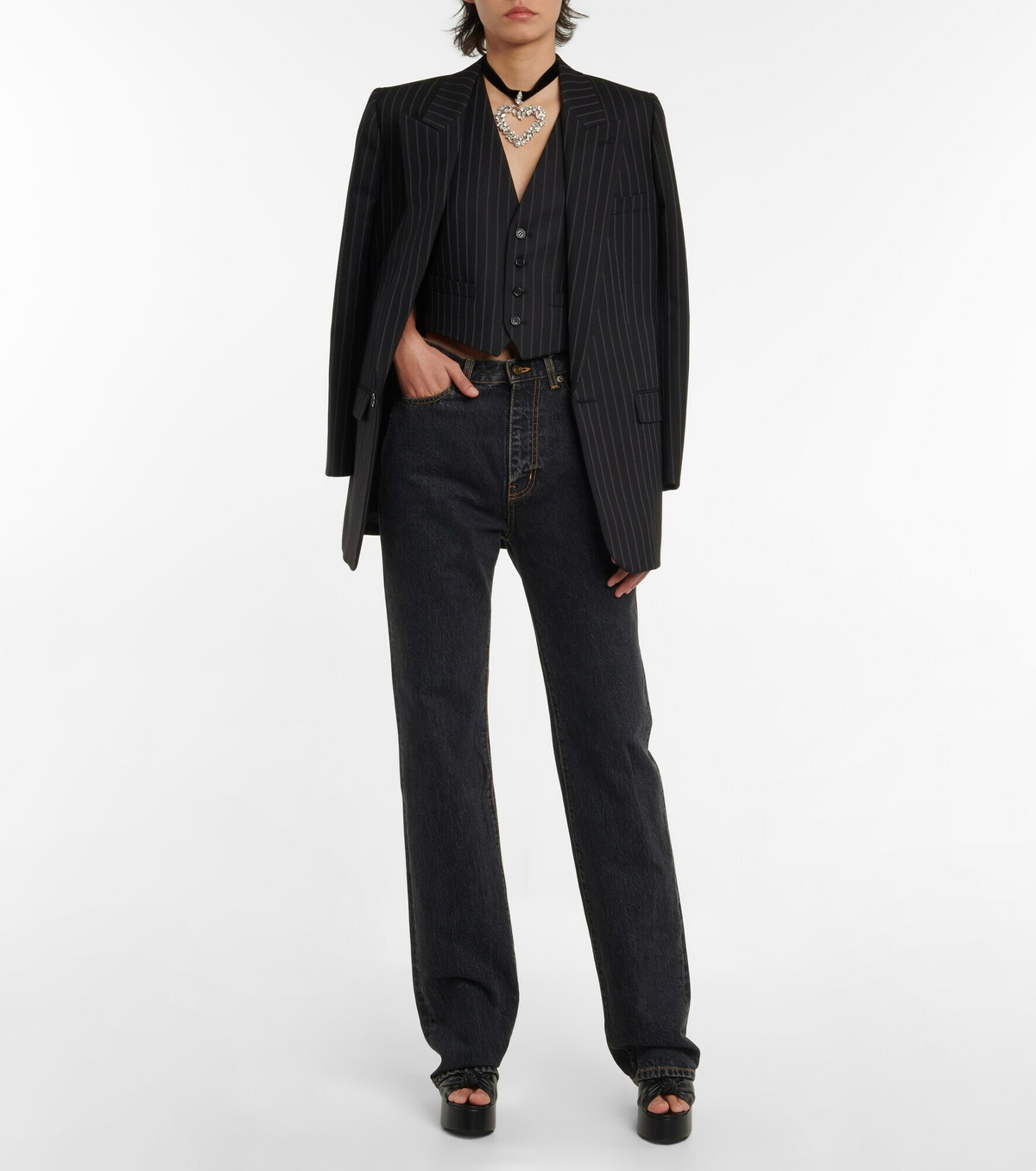 Saint Laurent - Pinstripe wool vest Saint Laurent