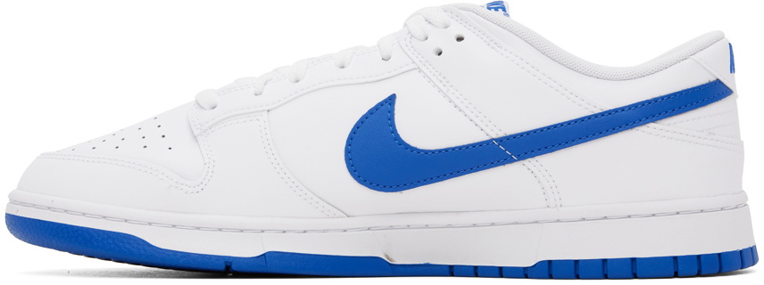 Nike White & Blue Dunk Low Retro Sneakers Nike
