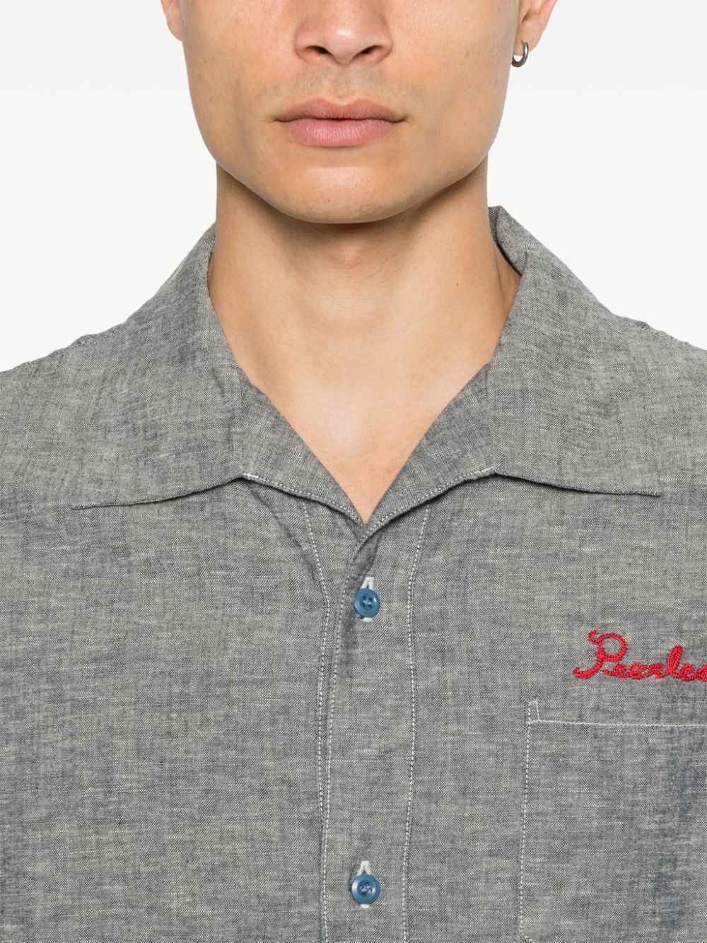 Visvim Grey Embroidered Shirt Visvim