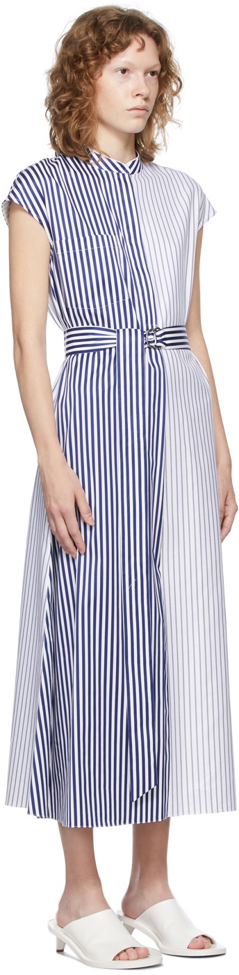 Partow White & Blue Amari Dress Partow
