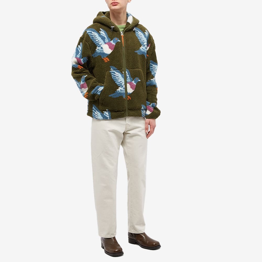 JW Anderson Men's Pigeon Fleece Jacket in Khaki JW Anderson