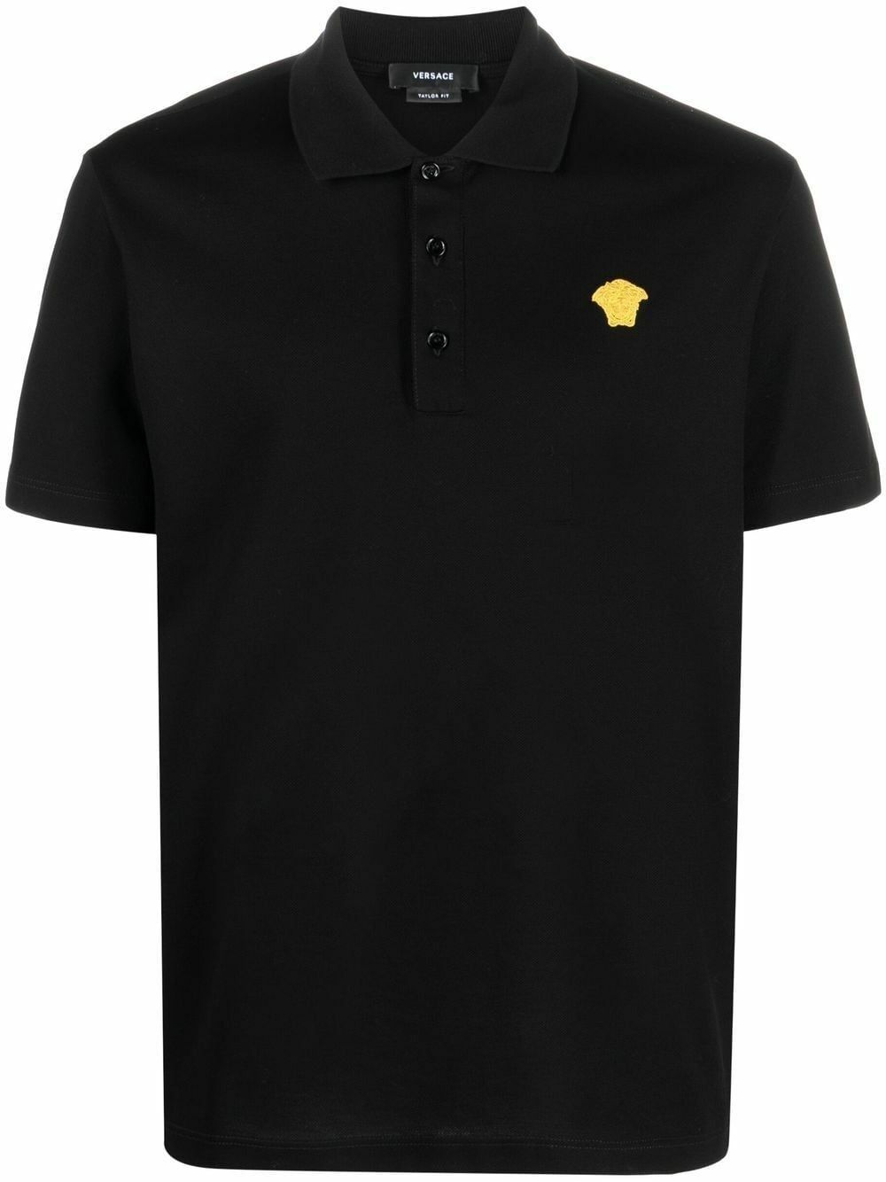 Versace Black Medusa Embroidered Polo Shirt Versace