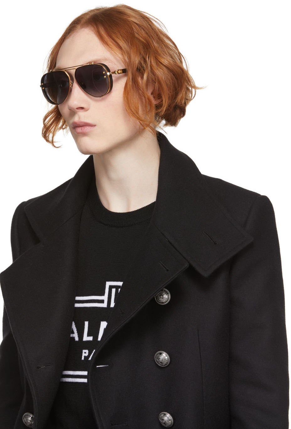 Balmain Black & Gold Akoni Edition Captaine Sunglasses Balmain