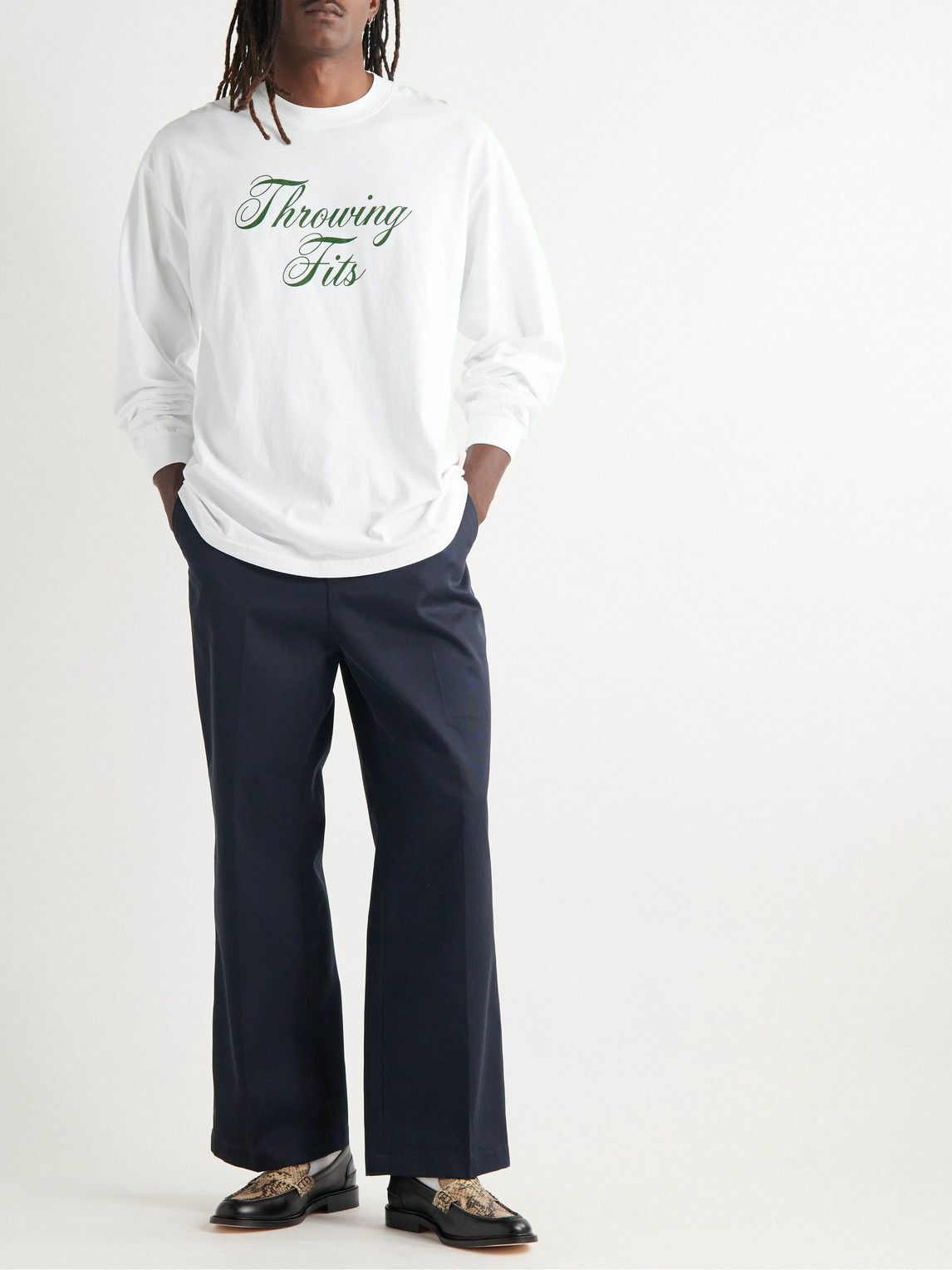 Throwing Fits - Logo-Print Cotton-Jersey T-Shirt - White