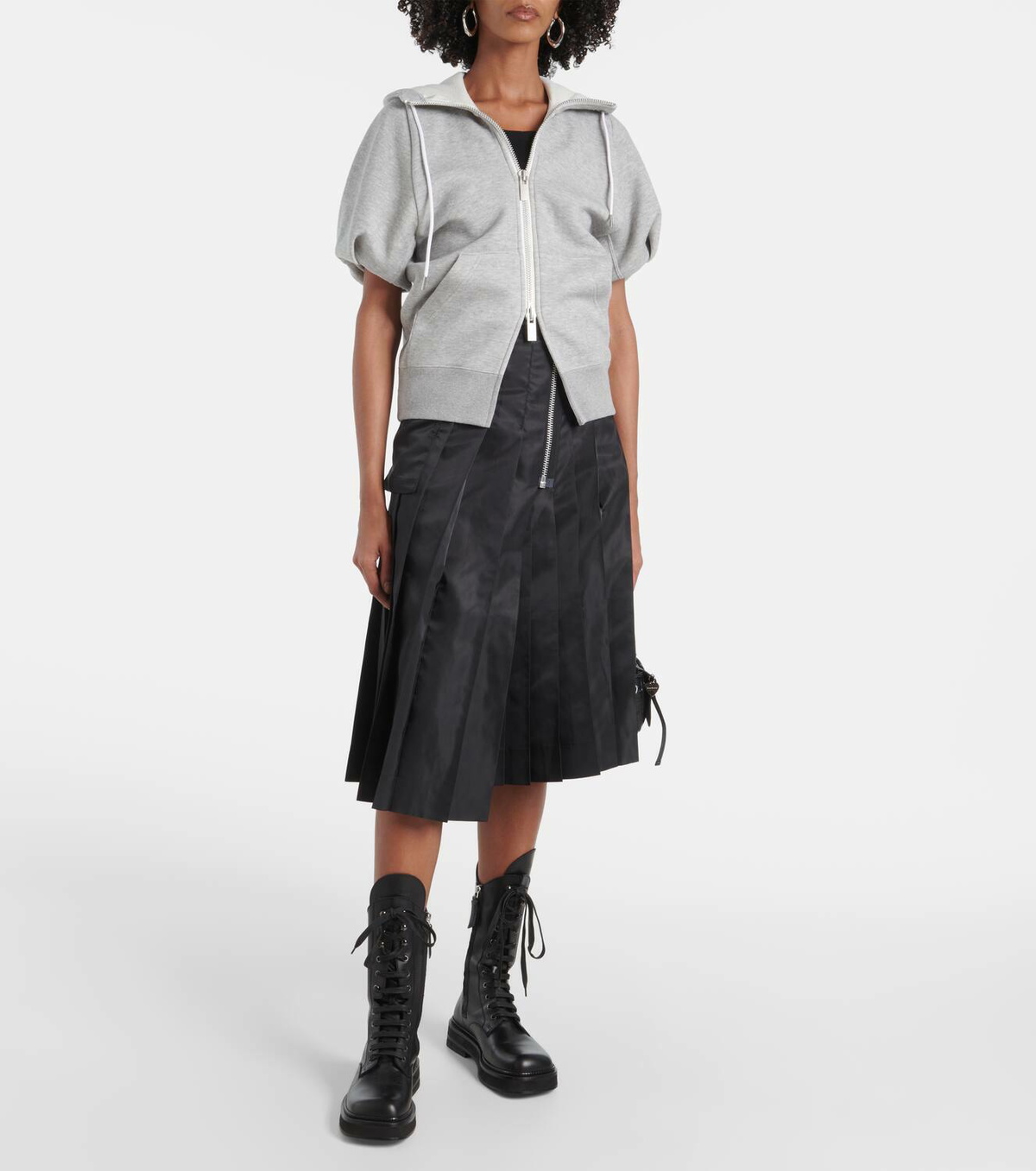 Sacai Sponge jersey zip-up hoodie Sacai