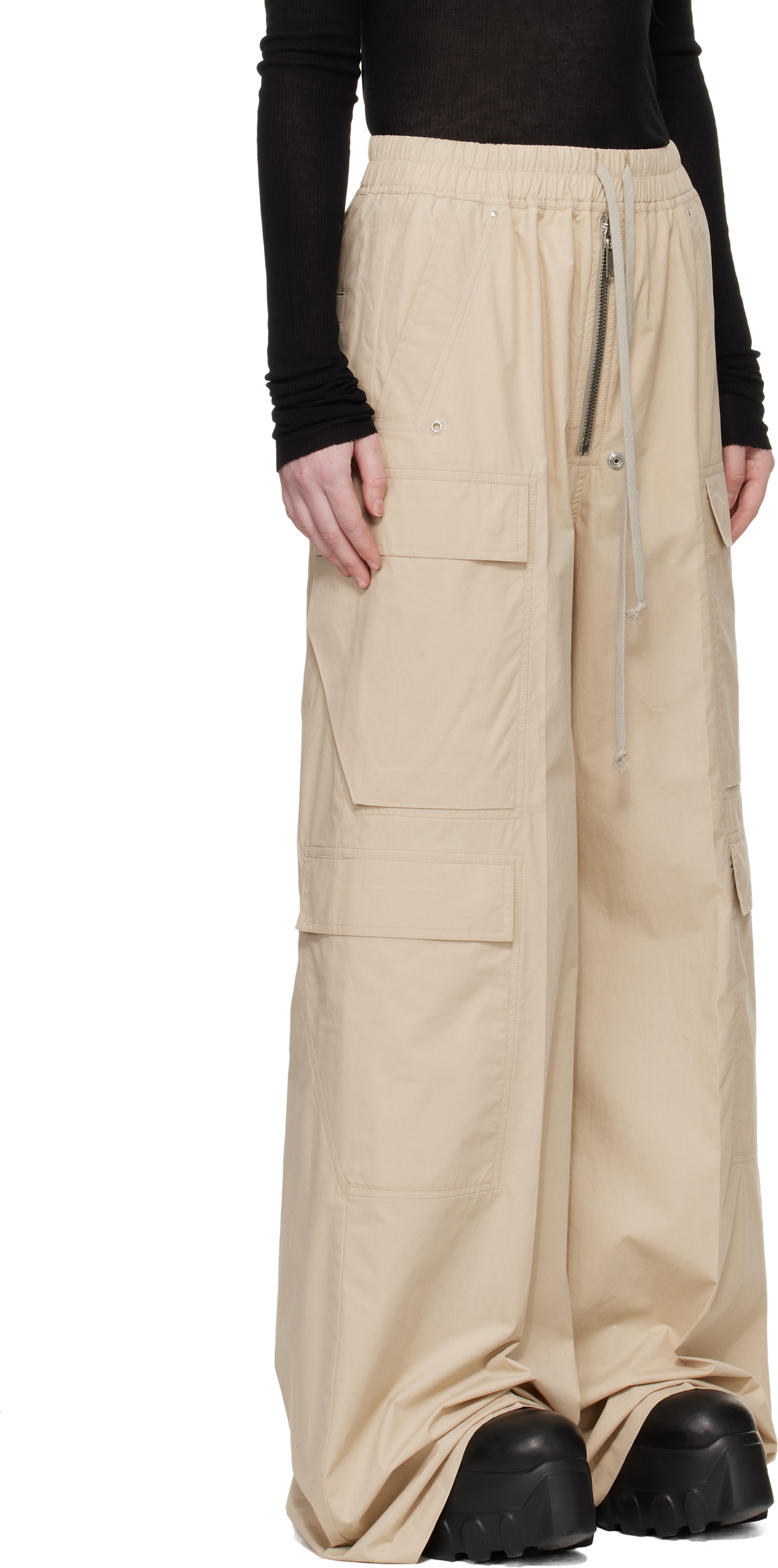 Rick Owens Beige Temple Cargobelas Cargo Pants Rick Owens