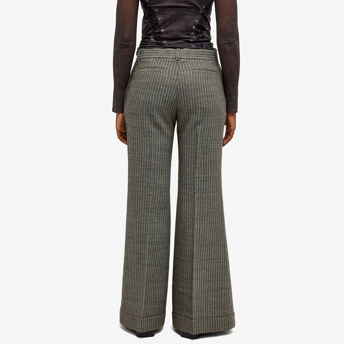 Acne Studios Women's Wide Leg Trousers in Multi Taupe Acne Studios