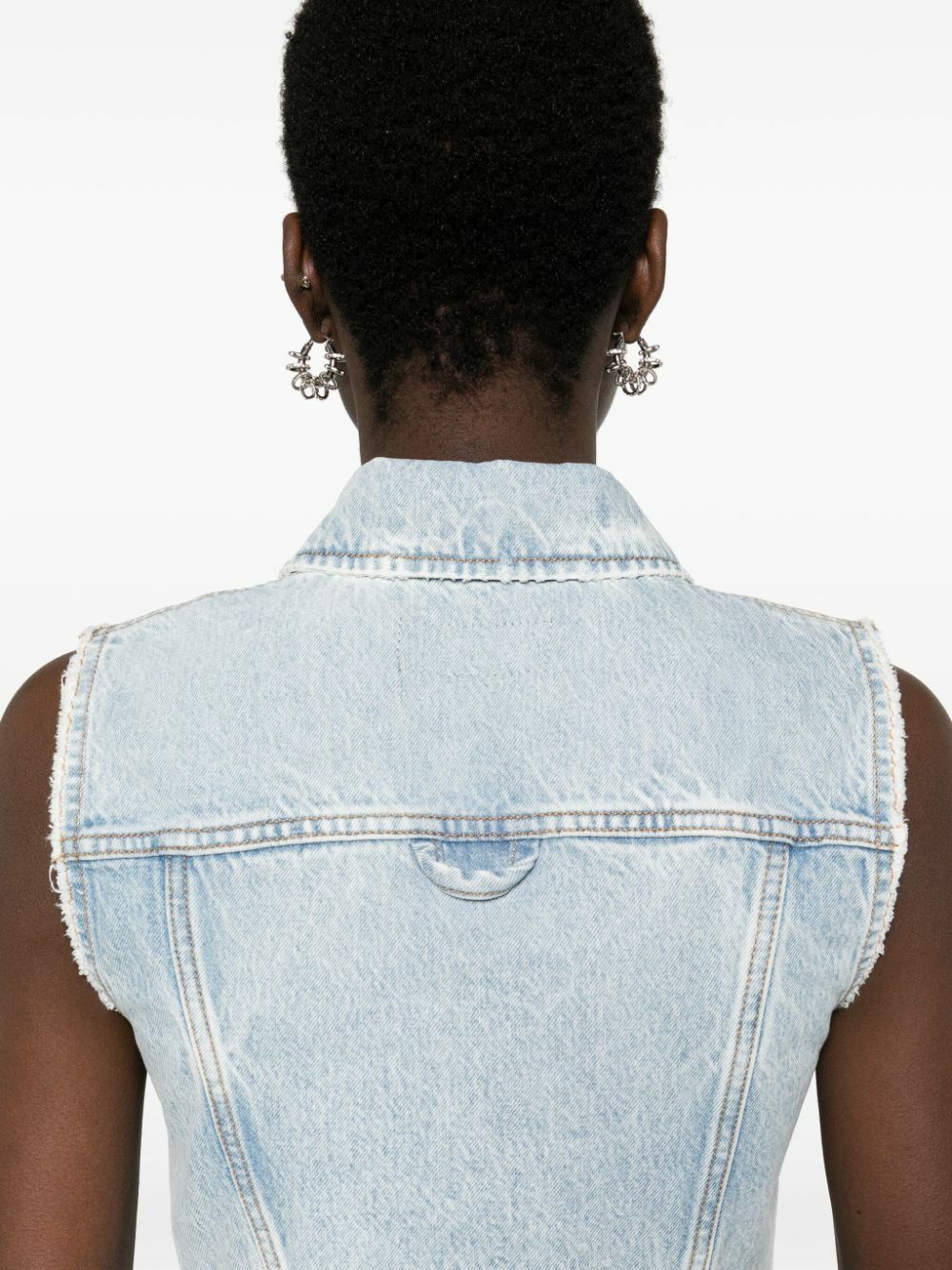 SPORTMAX - Denim Cotton Cropped Vest Sportmax