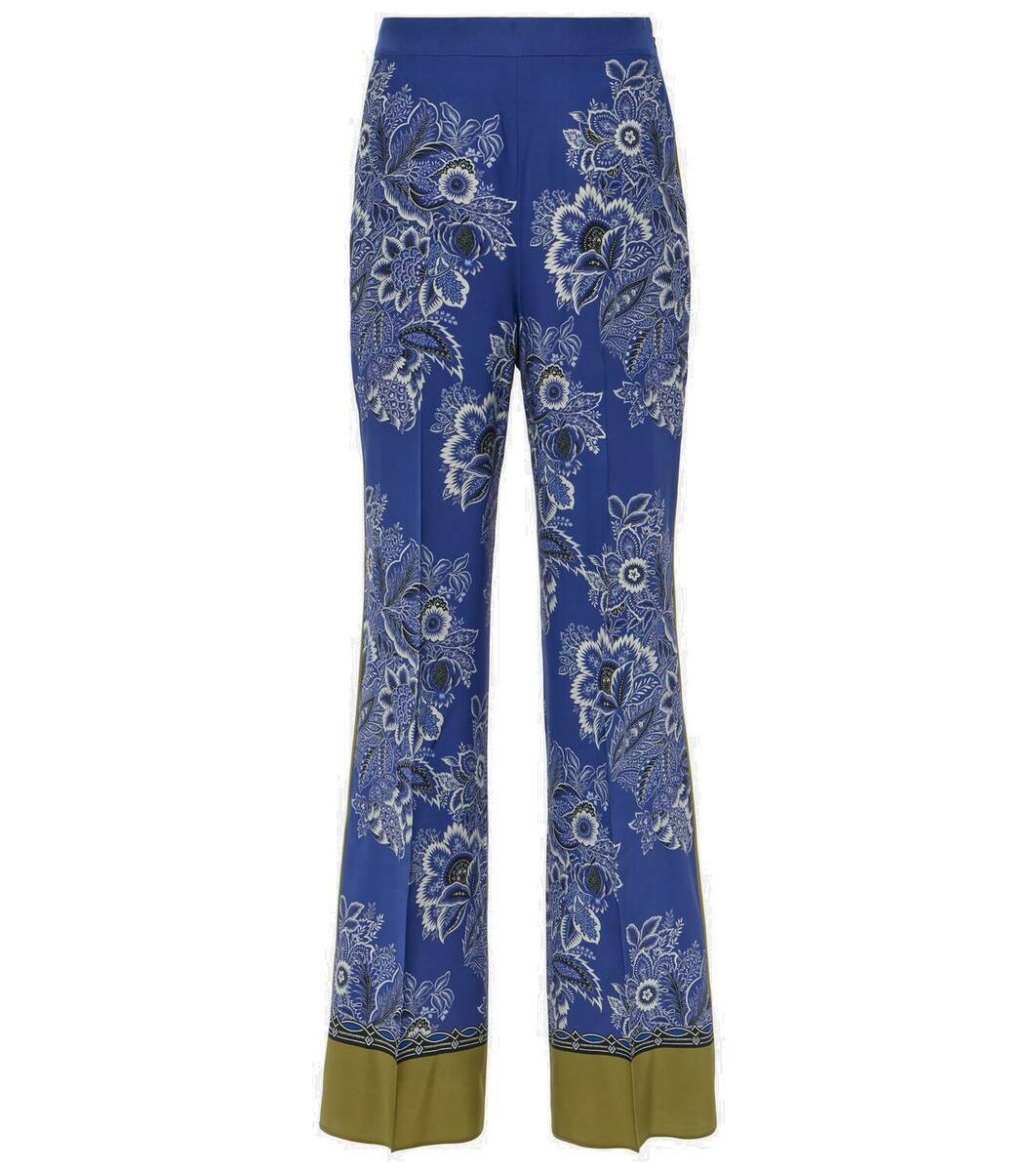 Etro Paisley high-rise silk wide-leg pants Etro